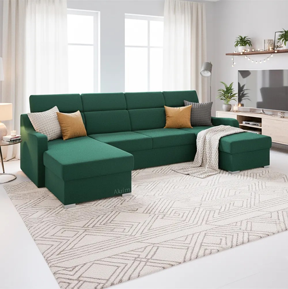 Sedací souprava MIKELI U | 158x301x158 cm | rozkládací + 2x úložný prostor | VÝBĚR TKANINY