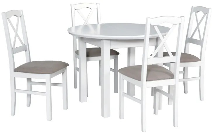 Jídelní stůl POLI 1 + doprava zdarma deska stolu bílá, nohy stolu ořech