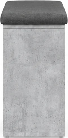 skříňka na boty, botník s polstrováním, lavice, sedací, police, dřevo/látka, 52x84x32 cm, beton šedá/šedá, Dekorino BS20260022