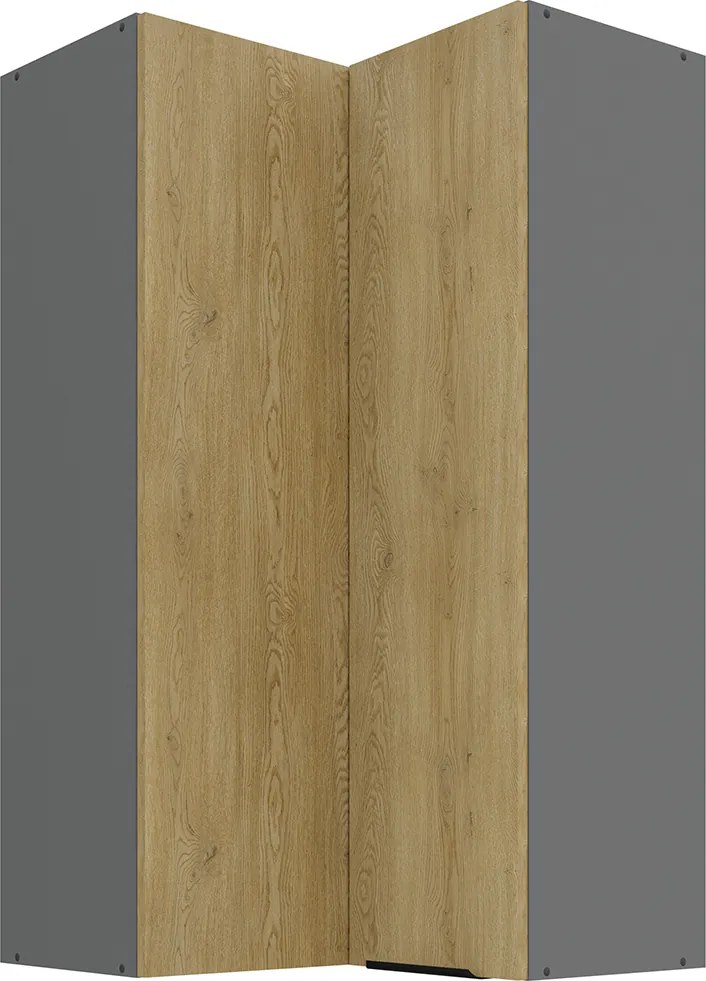 CREMONA ac | horní kuchyňská skříňka 60x60 GN-108 2F (90°) rohová s policemi | EXTRA VYSOKÁ | 60x60 cm | antracit/cremona