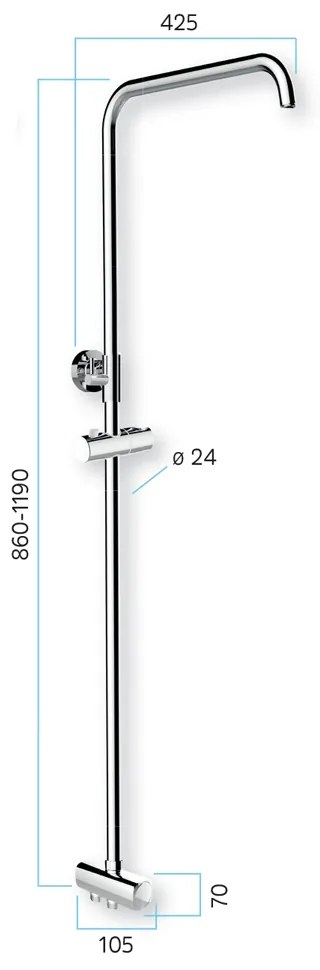 Mereo sprchový set s tyčí černá hlavová sprcha a třípolohová ruční sprcha pochromovaná mosaz chrom CB95001SB1