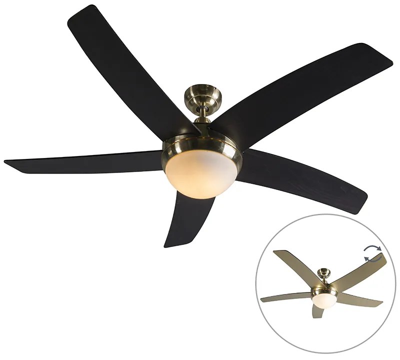 Stropní ventilátor zlatý s dálkovým ovládáním - Cool