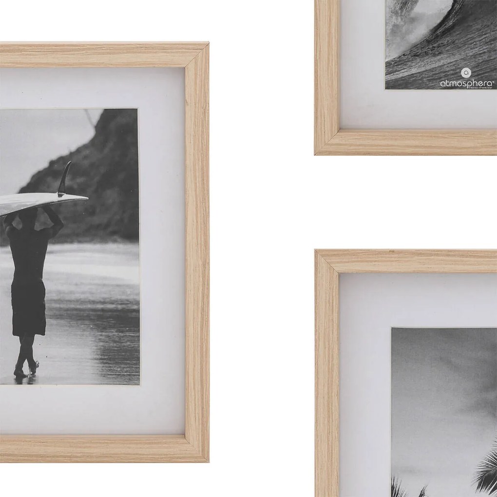Sada rámečků na fotografie barva dub ERIN, 5 rámečků různých velikostí