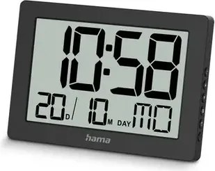 Hama Ko Tao digitální nástěnné hodiny černá / datum / den v týdnu / bu