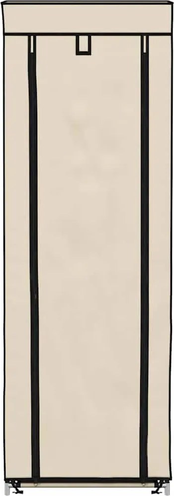 Botník s potahem krémový 57 x 29 x 162 cm textil 282431