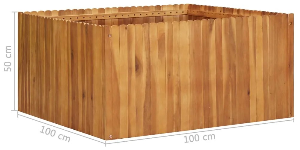 Zahradní vyvýšený záhon 100x100x50 cm masivní akáciové dřevo - Default Title