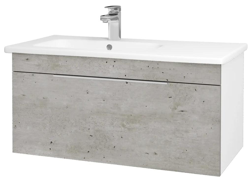 Dřevojas Koupelnová skříň ASTON SZZ 90 Varianta: N01 Bílá lesk / Úchytka T01 / D08 Wenge