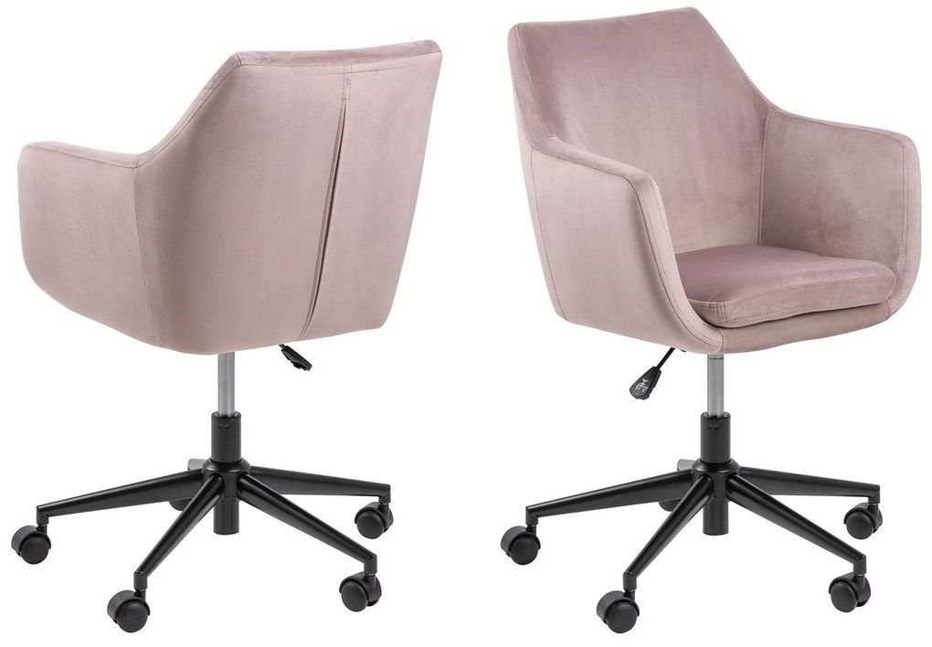 ACTONA Kancelářská židle Nora růžová 91 × 58 × 58 cm