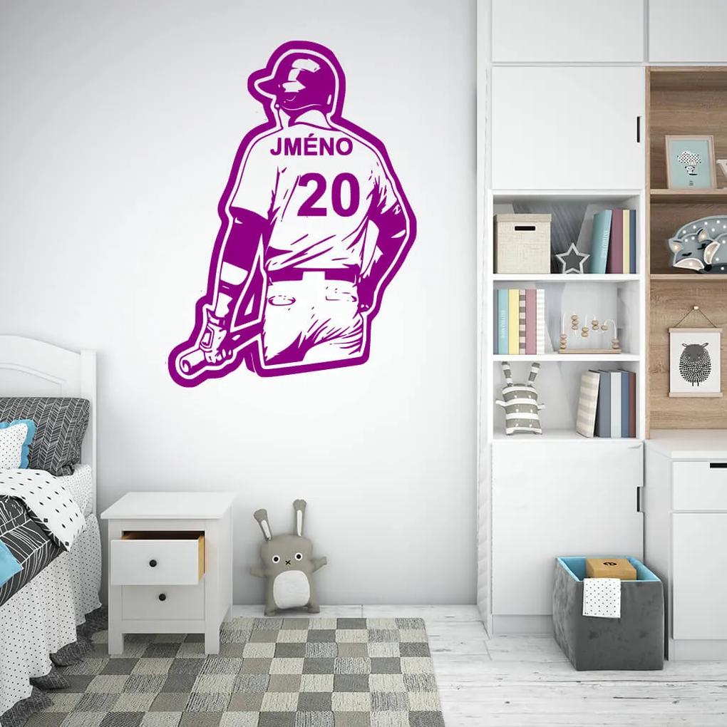 Živá Zeď Samolepka na zeď Baseballový dres Barva: černá