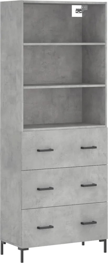Skříň highboard betonově šedá 69,5x34x180 cm kompozitní dřevo 3189385