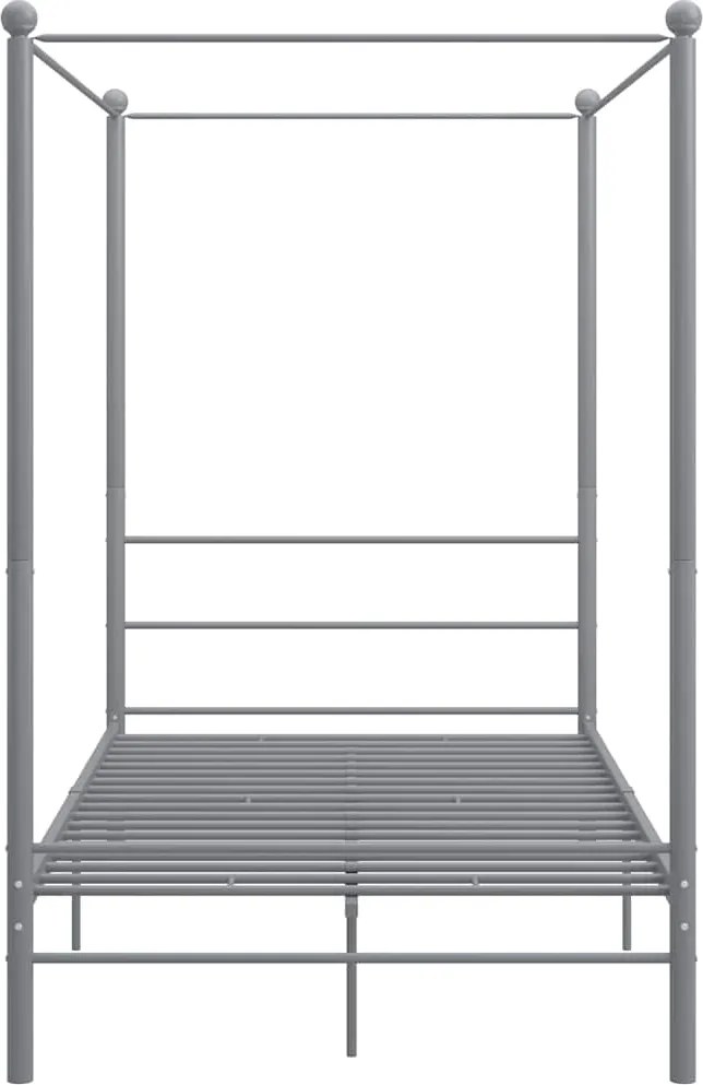 Rám postele s nebesy šedý kovový 140 x 200 cm 325062