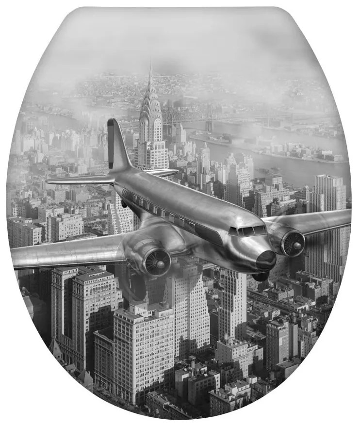 WC sedátko se snadným zavíráním Wenko Old Time Plane, 45 x 37,5 cm