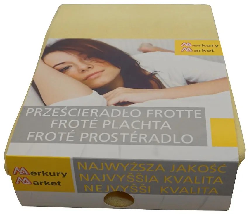 Froté prostěradlo s napínací gumou 1,8/2,0 krémové b.4