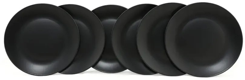 Keramická sada 6 ks talířů Matte Black 25 cm černá