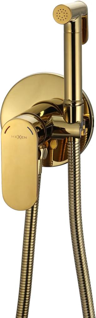 Mexen Milo, podomítková bidetová baterie s ruční sprškou, zlatá lesklá, 7599350-50