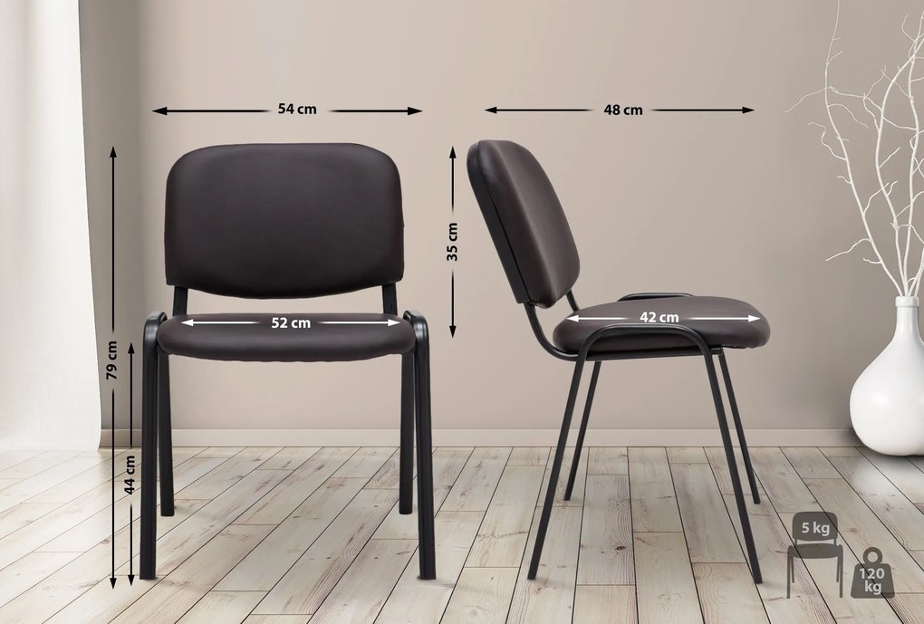 Konferenční židle Ken umělá kůže – hnědá
