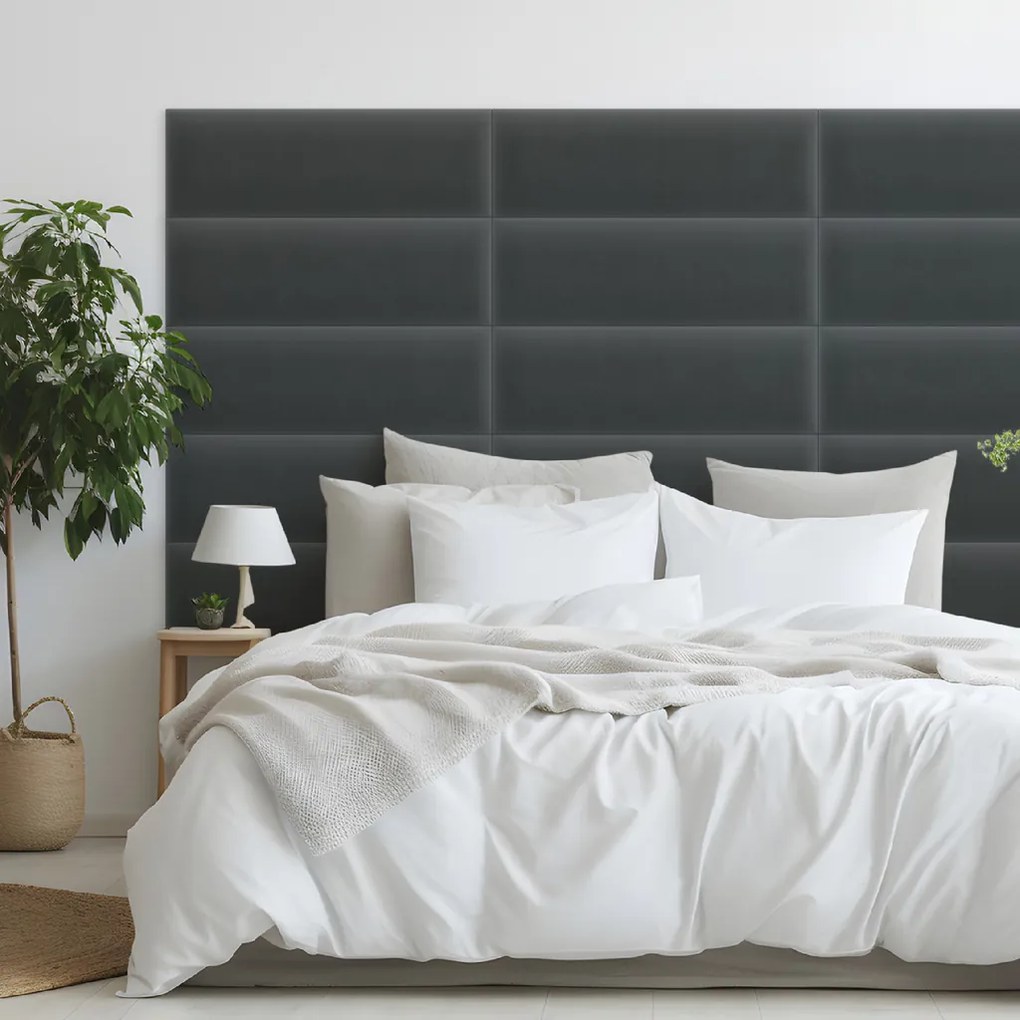 Sametový čalouněný panel - Obdélník - 60x20cm Farba: Grafit