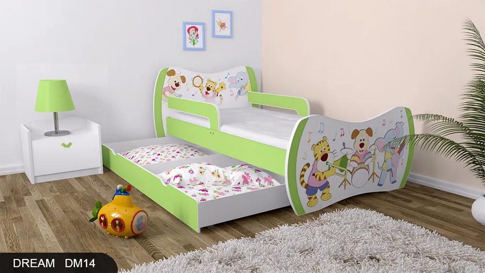 Dětská postel Dream vzor 14 140x70 cm zelená