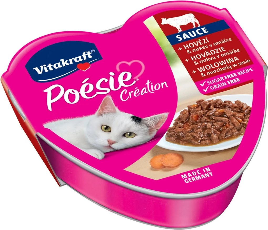 Vitakraft Vaničky pro kočky Poésie Creation hovězí s mrkví ve šťávě 1 x 85 g