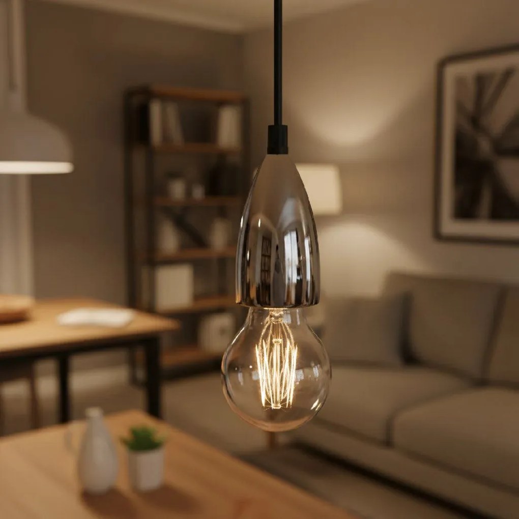 Toolight Rea, Stropní lampa závěsná Chrome držák žárovky APP358-1CP, OSW-08424