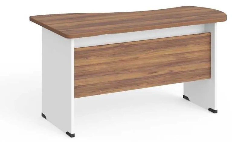 Rohový stůl Manager 140 x 80 cm, pravý, ořech warmia / bílá