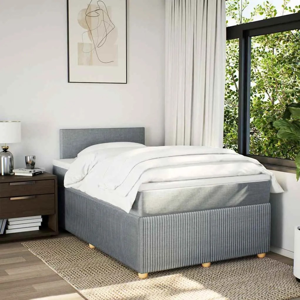Box spring postel s matrací světle šedá 120 x 200 cm textil 3287416