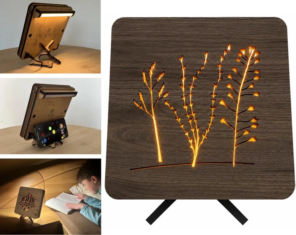 Li-Go "Kokoška" lampa 19x19 cm provedení povrchu: ořech