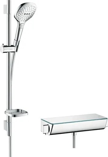 Hansgrohe Raindance Select E sprchový systém na stěnu s termostatickou baterií bílá/chrom 27038400