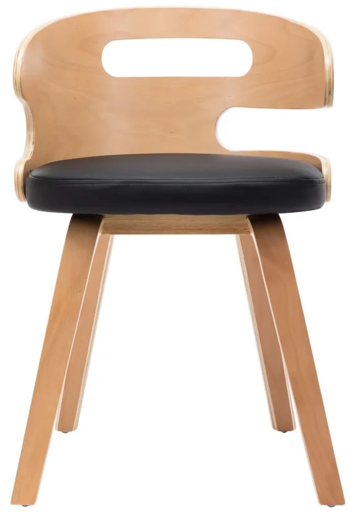 Jídelní židle 6 ks černé ohýbané dřevo a umělá kůže,  278855