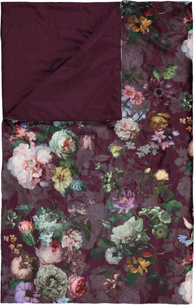 Přehoz Fleur 180 x 265 cm červený burgund
