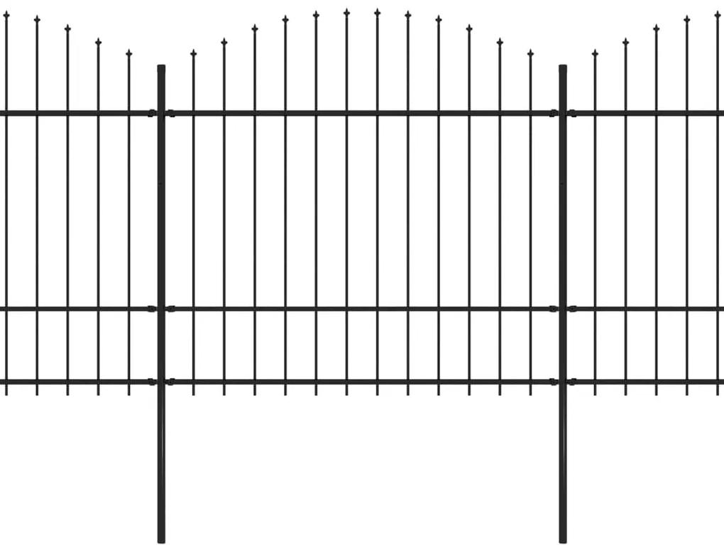 Zahradní plot s hroty ocel (1,5–1,75) x 15,3 m černý,  277747