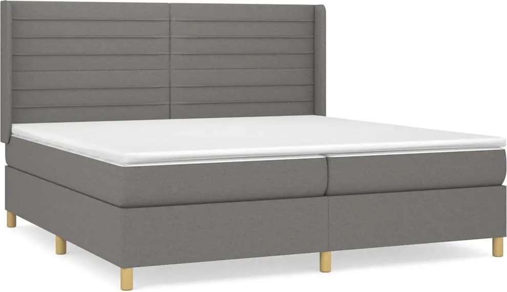 Box spring postel s matrací tmavě šedá 200x200 cm textil 3132098