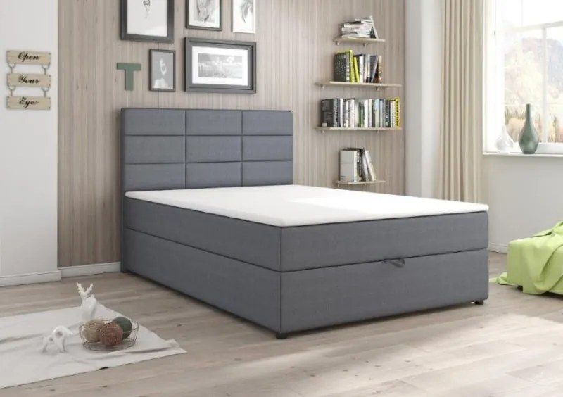 Postel boxspring Burgas 120x200 tmavě šedá