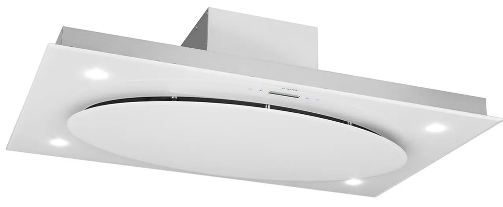 Klarstein Secret Service, digestoř, 110 cm, stropní, 987 m³/h, sklo, LED, bílá