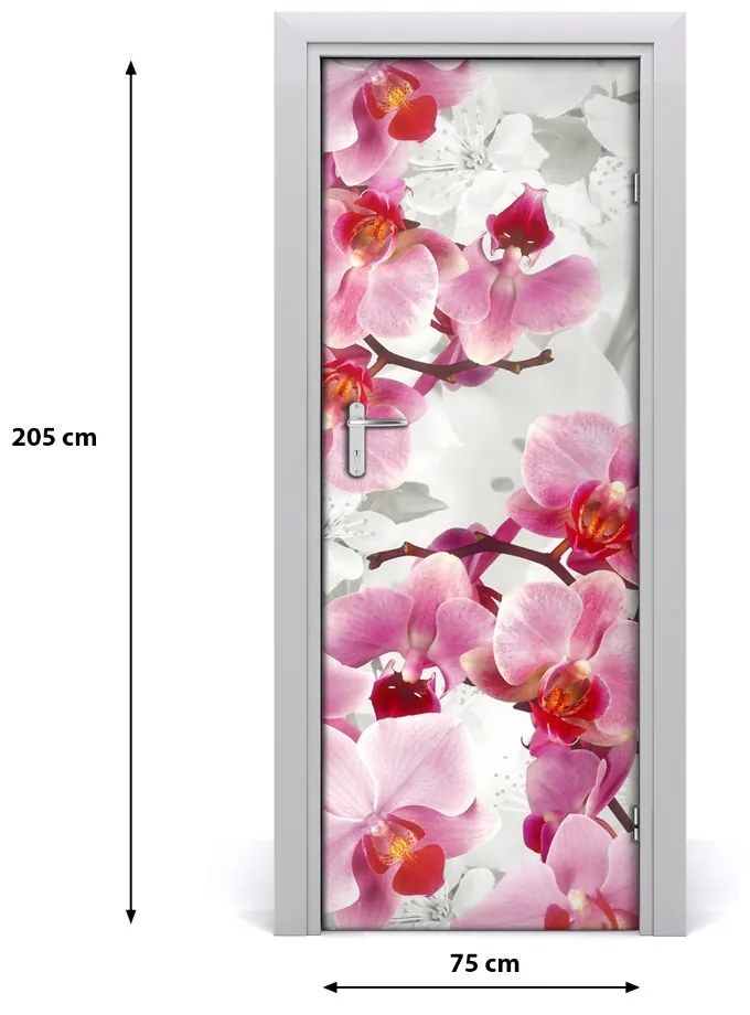 Fototapeta na dveře Růžová orchidej 75x205 cm