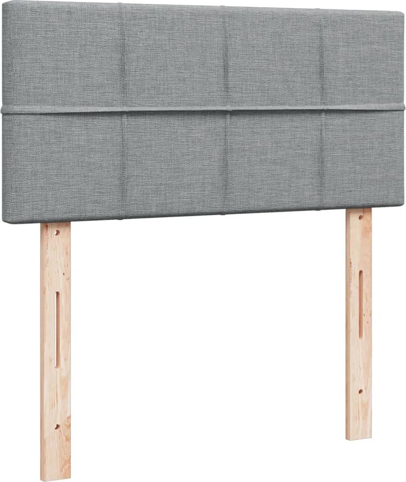 Box spring postel s matrací světle šedá 90x190 cm textil 3288043