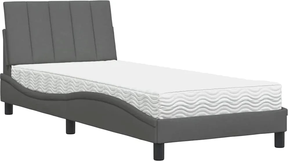 Postel s matrací Hanko tmavě šedá 80 x 200 cm textil 3310490