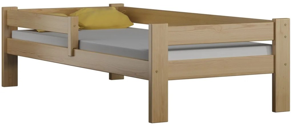 Dětská postel se zábranou DOMINIK vč. roštu Povrchová úprava: moření dub, Rozměry: 90 x 200 cm