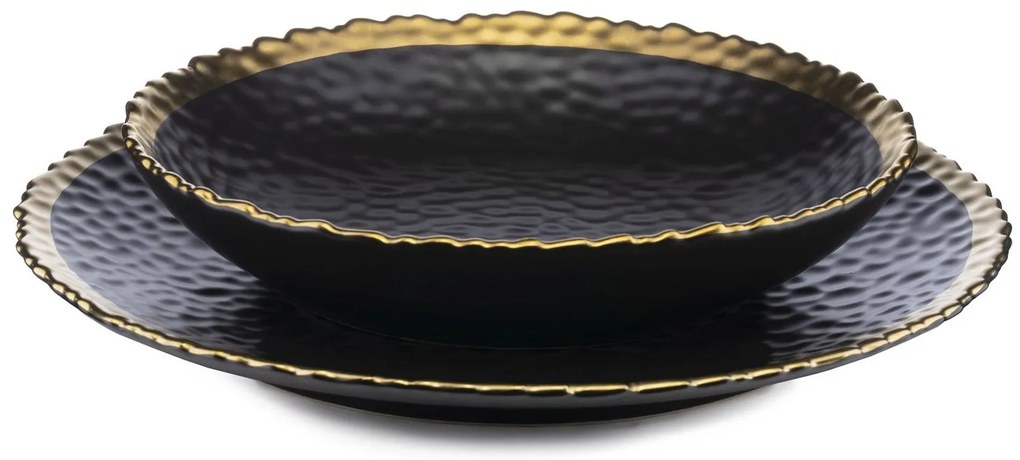 Keramická sada talířů Kati Black Gold 8ks