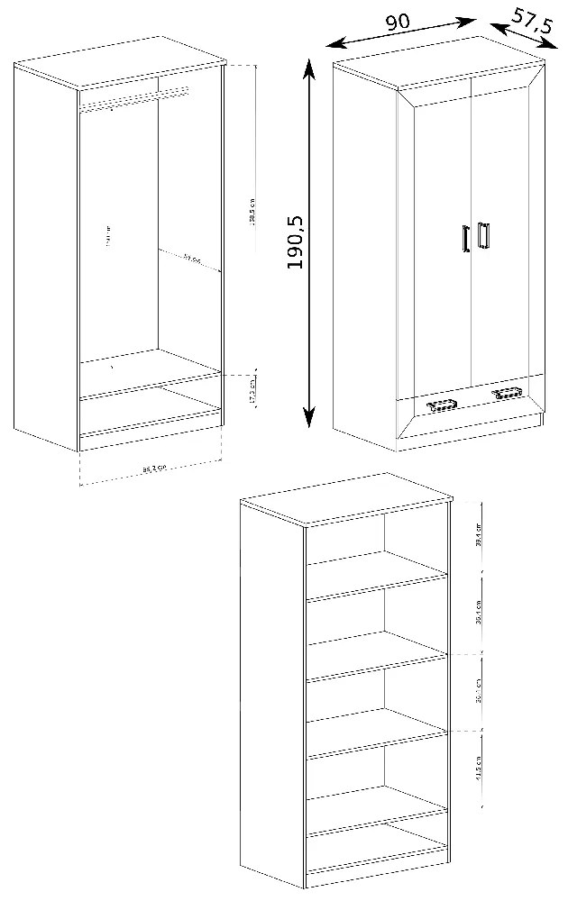 Pracovna TADEUSZ s - sestava C - dub stoletý