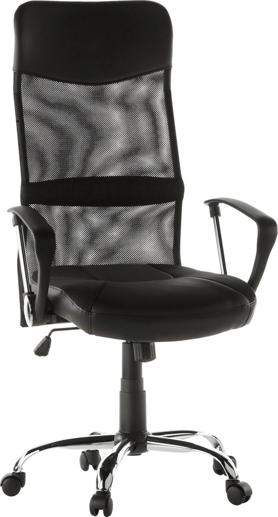 XXXLutz OTOČNÁ ŽIDLE, vzhled kůže, síťovina, černá, barvy chromu MID.YOU - Online Only kancelářské židle - 001918005501