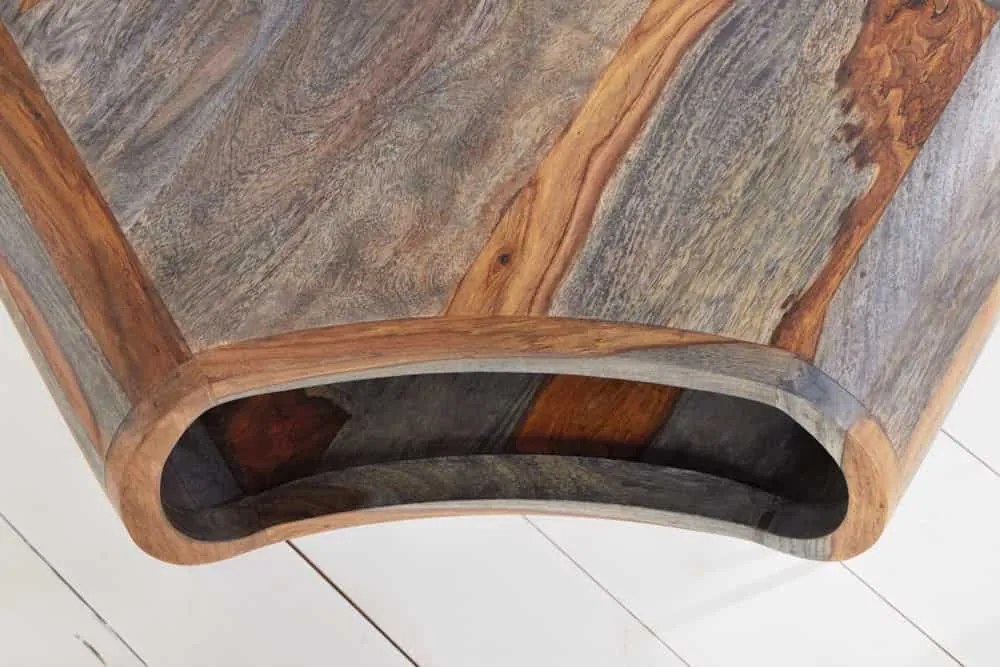 Designový konferenční stolek Lorelei, 70 cm, sheesham, šedý