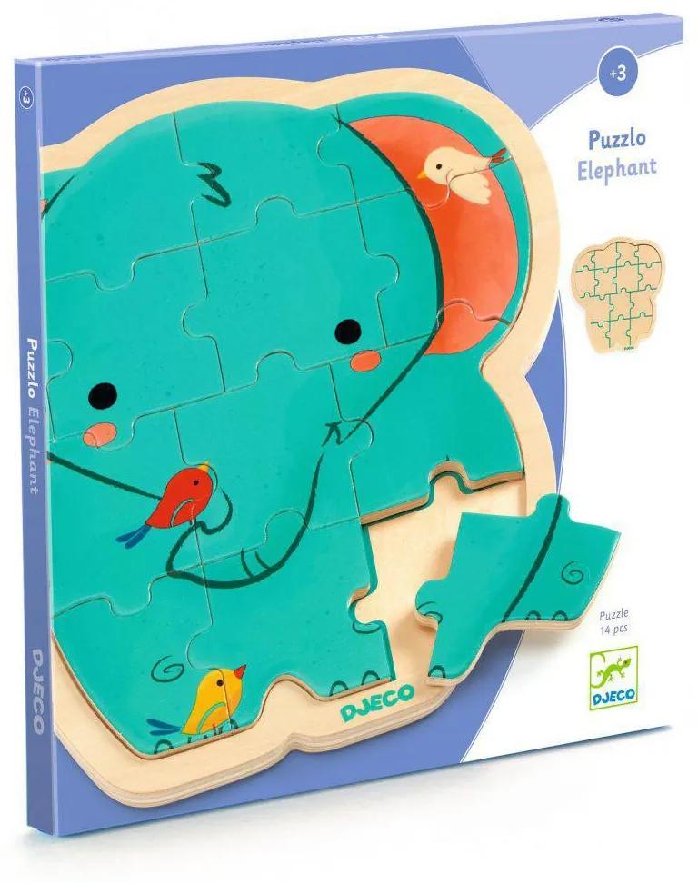 Djeco Dřevěné puzzle Puzzlo Slon