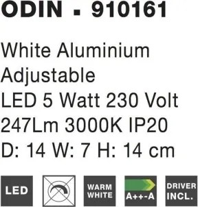 Nástěnné LED svítidlo NOVA LUCE ODIN 5W 3000K bílé 910161