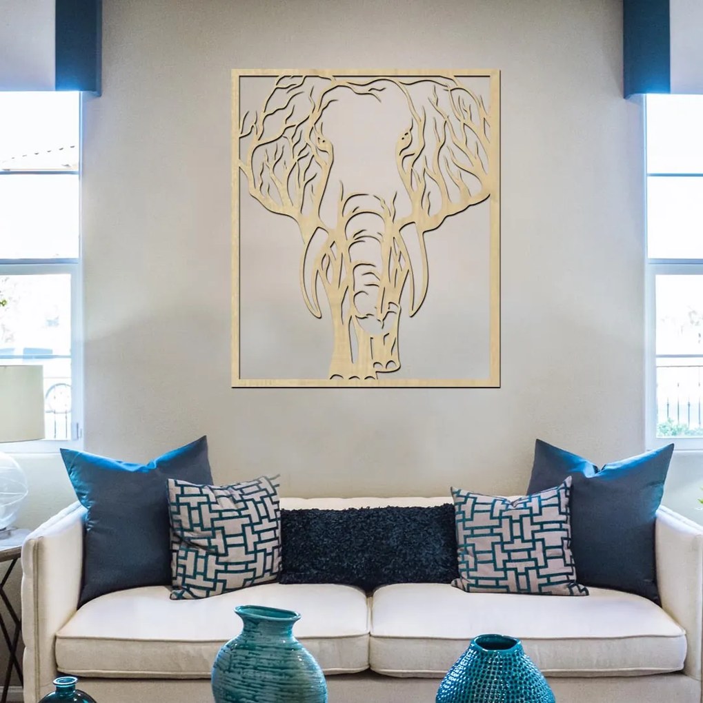 dřevo života Dřevěná dekorace na stěnu SLON Zvolte rozměr (cm): 17x20, Zvolte barvu dekoru: Horský dub