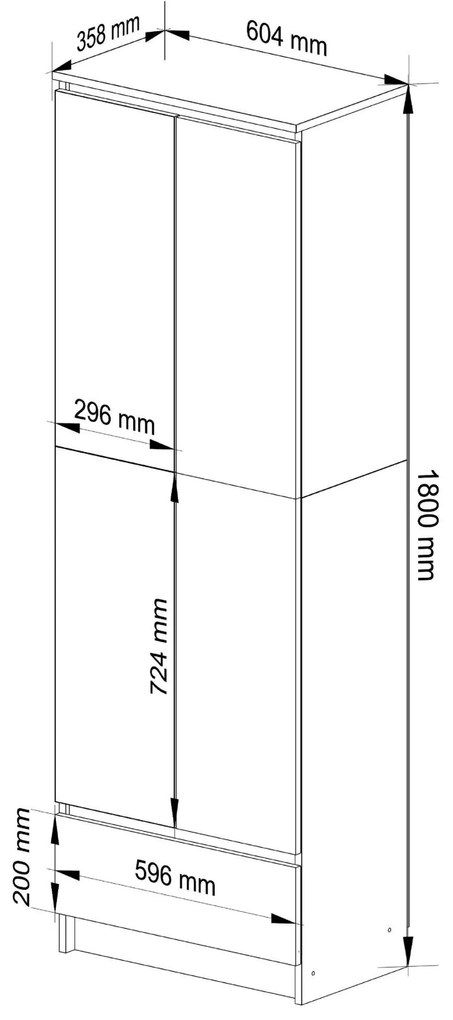 Skříň Rexa 60 cm olše