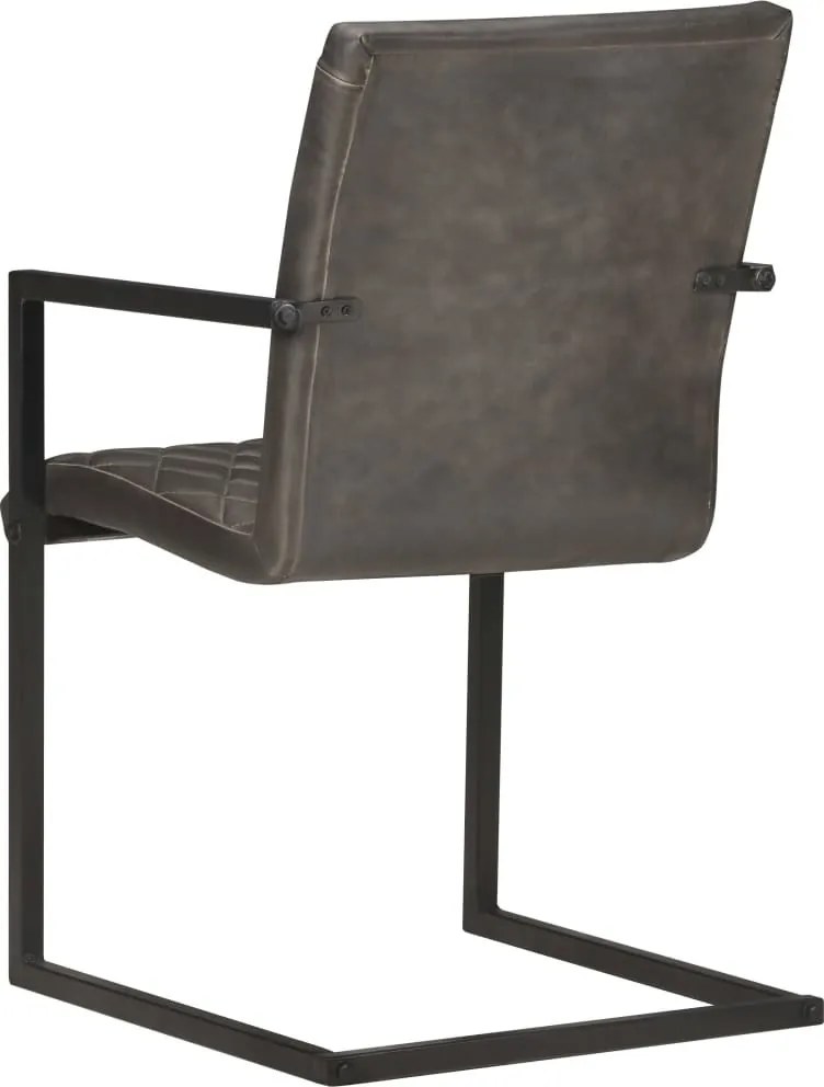vidaXL Konzolové jídelní židle 4 ks pravá kůže [3060205] Barva: Šedá