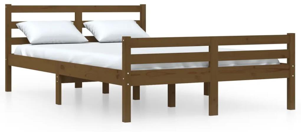 Rám postele medově hnědý masivní dřevo 160 x 200 cm - Default Title