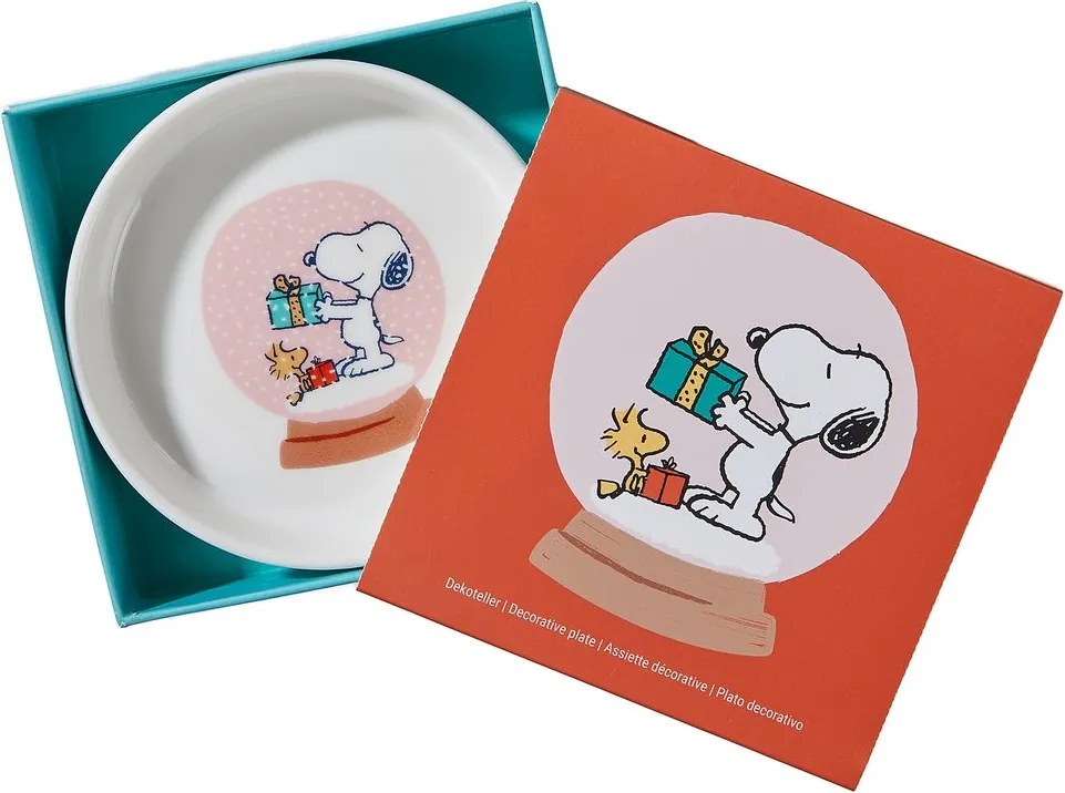 PEANUTS Talířek na šperky kulatý Snoopy v sněhové kouli 10 cm