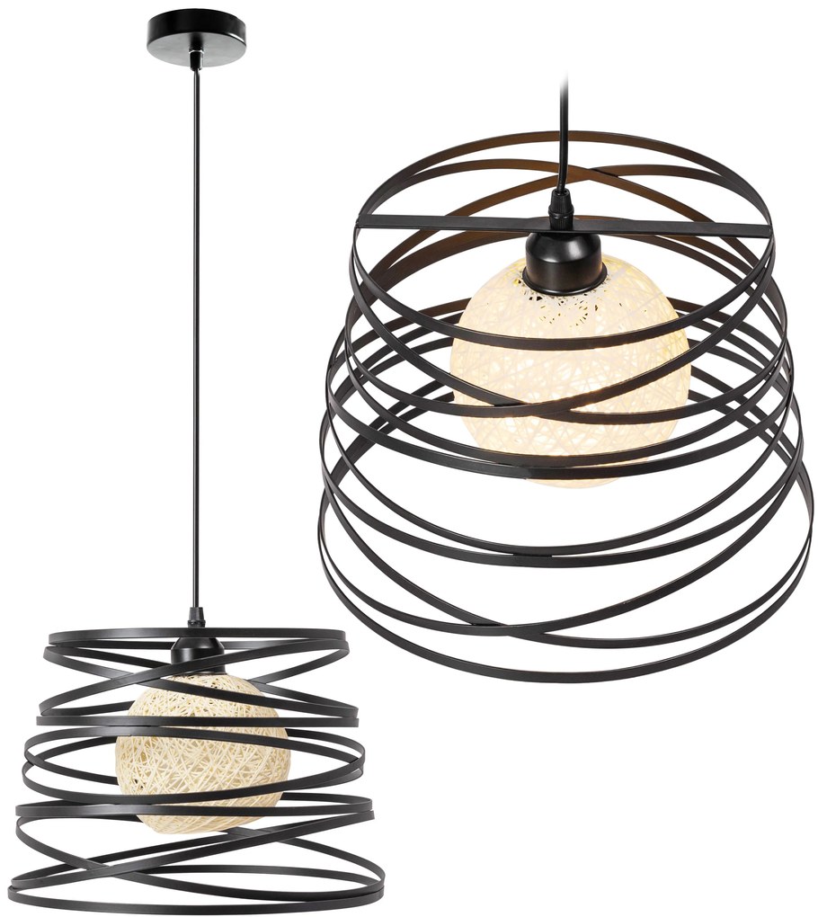 Toolight - Moderní závěsné svítidlo 1xE27 181691, černá, OSW-00109